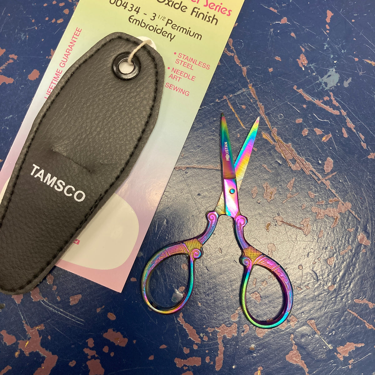 Rainbow Scissors with Black Sheath – Purl's Yarn Emporium